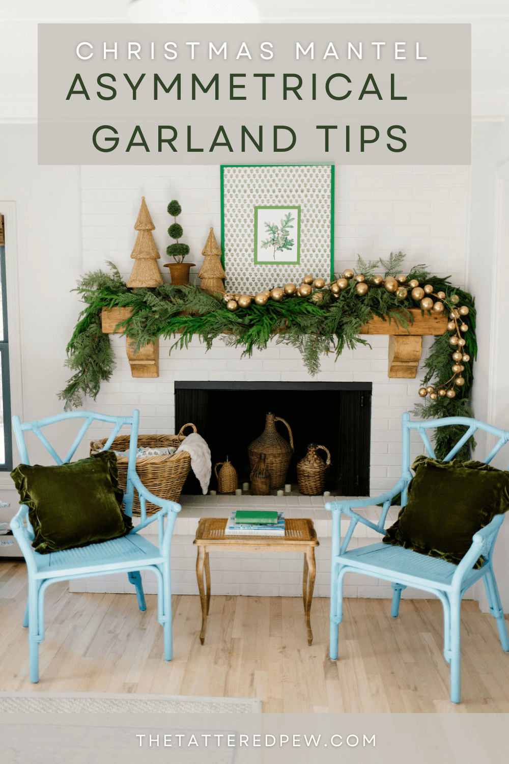 Step-by-Step Guide to Asymmetrical Christmas Mantel Garland Layering ...