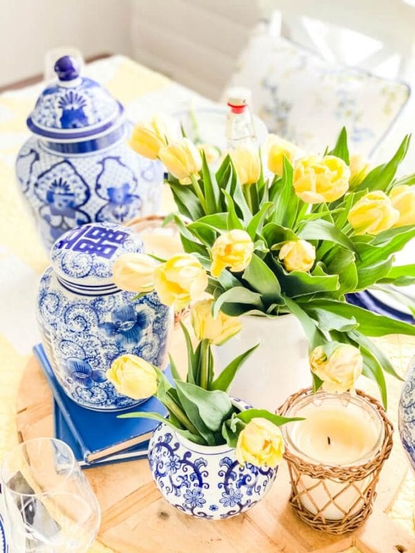 Blue and Yellow Mother's Day Brunch Decor » Grow Beauty With Ease