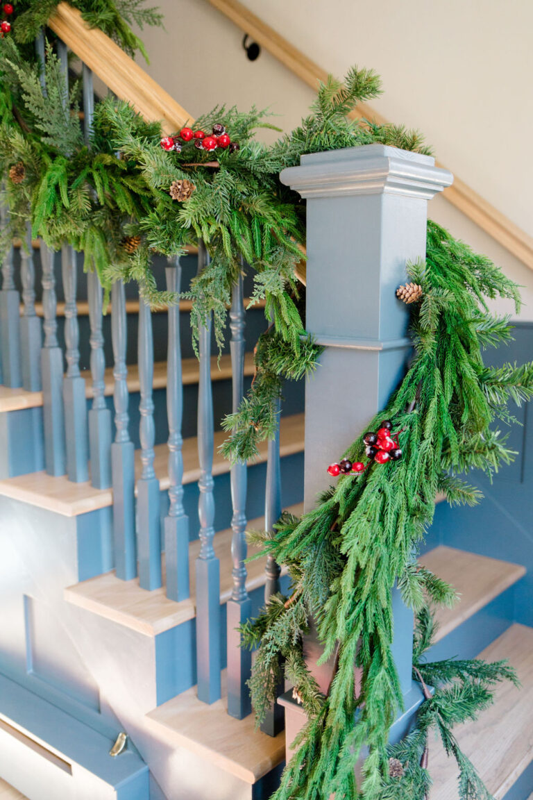Step-by-Step Guide to Asymmetrical Christmas Mantel Garland Layering ...