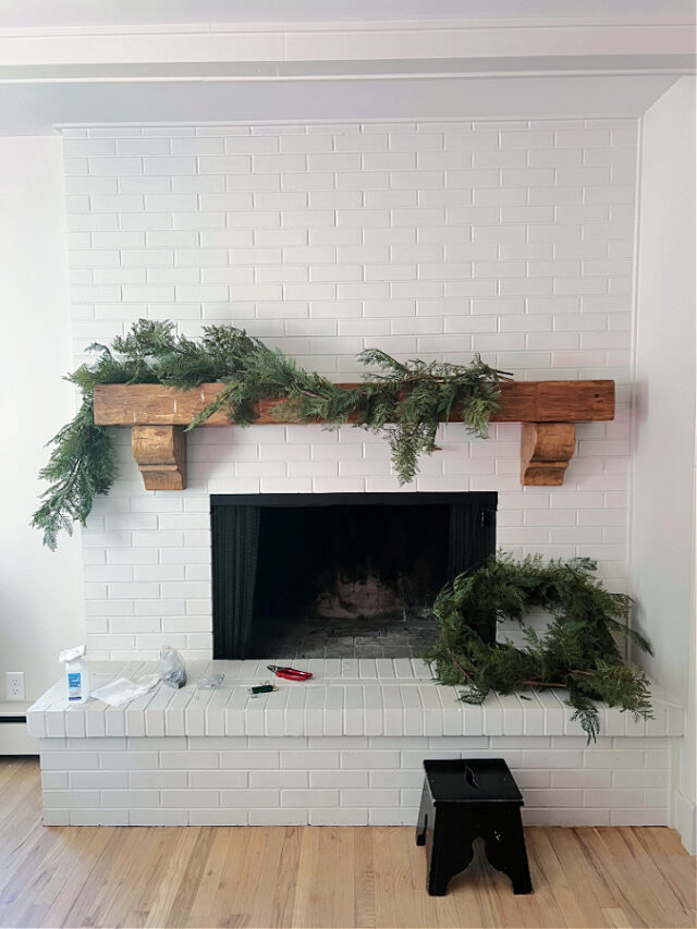 Step-by-Step Guide to Asymmetrical Christmas Mantel Garland Layering ...